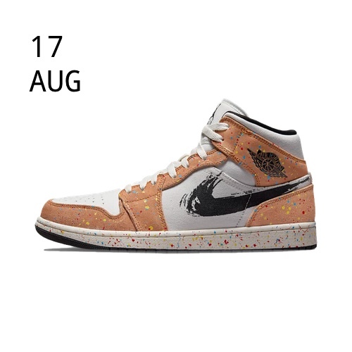 NIKE AIR JORDAN 1 MID PAINT SPLATTER - AVAILABLE NOW - The Drop Date